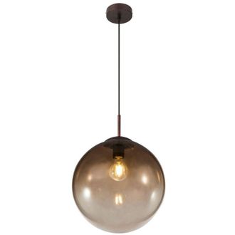 Globo Lighting Varus Suspension Globe en verre ambr&eacute; marron, 1 ampoule E27