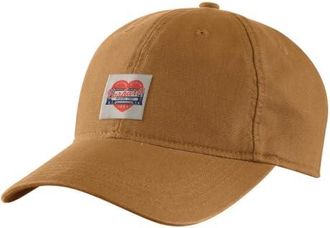 Carhartt Work in Progress Heart Patch Canvas Cap Visi&egrave;re pour femme, Carhartt Marron, Talla &Uacute;nica