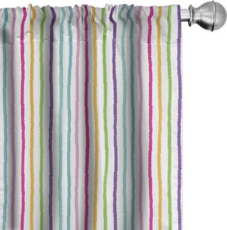 Abakuhaus Abstrakt Vorhänge, Gardinen, Bunte Streifen, Fensterbehandlungen für Wohnzimmer Schlafzimmer Dekor, 2 Stück 75 cm b x 225 cm h, Mehrfarbig