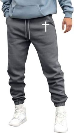 Generic Pantalon de jogging pour homme avec doublure en polaire résistante - Pantalon chaud dhiver avec poches - Design coupe-vent pour la course en plein air