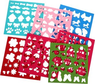 TOPBATHY 7 Stück Teiliges Nadelfilz Schablonen aus Langlebigem Filz DIY Bastelvorlagen für Wollfilz Formen zum Sticken und Gestalten von Kinderhandarbeiten