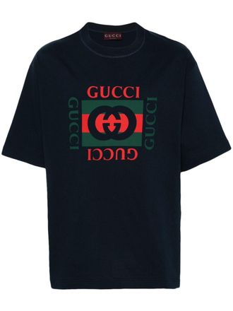 Gucci t-shirt en jersey de coton - Bleu
