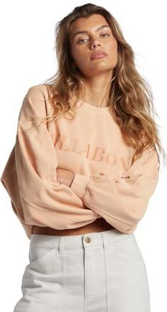 Billabong Palmin Kendal Crew Sweatshirt, Baked Clay, XL Womens