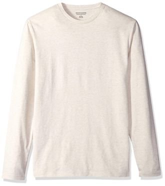 Amazon Essentials Herren Langärmeliges T-Shirt, Schmale Passform, Haferbeige Meliert, XXL