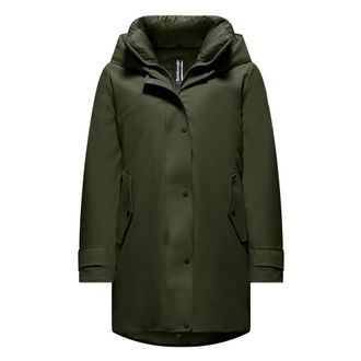 Bomboogie Femme, Manteaux, Vert, Taille: 44 FR Parka Courte Rembourr&eacute;e Primaloft avec Capuche