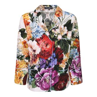 Dolce & Gabbana Femme, Blouses et Chemises, Multicolore, Taille: 38 FR Bouquet Print Shirt