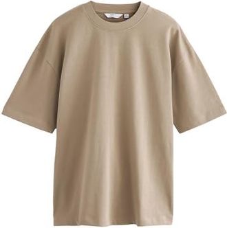 Next T-Shirt Épais pour Homme à Col Ras du Cou, 100% Coton Couleur Pierre Naturelle XXL