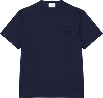Lacoste Homme, Tops, Bleu, Taille: XL T-Shirt Classique Coupe Standard Gaufr&eacute;