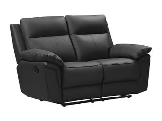 Vente-Unique Relaxsofa 2-Sitzer - B&uuml;ffelleder - Schwarz - PAKITA