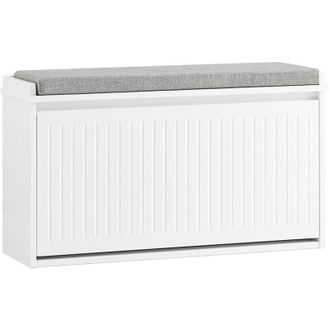 SoBuy Banco Zapatero Grande con 1 Solapa Armario Multifuncional para Entrada de Asiento Blanco 80 x 26 x 45 cm FSR98-L-W SoBuy ES