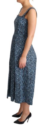 Dolce & Gabbana Womens Blue Heart Cotton A-Line Stretch Dress