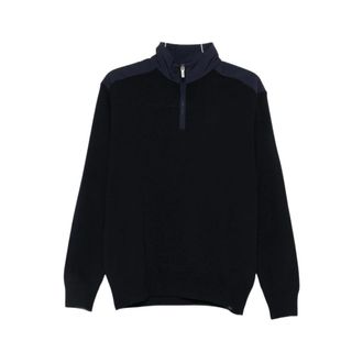 Paul & Shark Pullover mit halbem Rei&szlig;verschluss - - Knitwear - Herren - Blau - 3XL