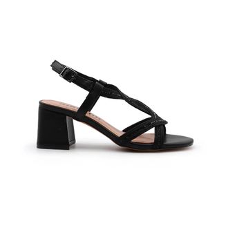 Bibi Lou Schwarze Ledersandalen mit funkelnden Details - - Shoes - Damen - Schwarzk - 37 EU