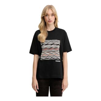 Missoni T-shirt box-appliqu&eacute; motif vague - Femme - Tops - Noir - Taille: 38 FR