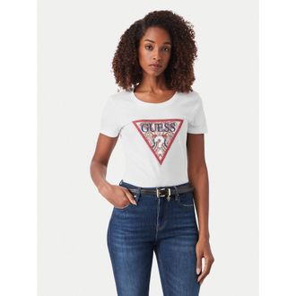 Guess T-Shirt W6YI25 K4344 Wei&szlig; Slim Fit