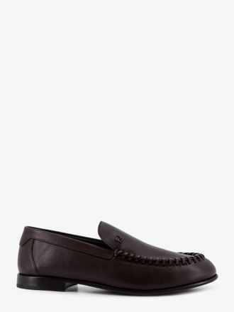 Fendi Leather loafers with metal FF logo - FENDI - gender_Man