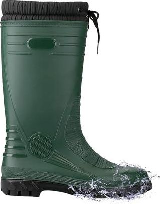 Generico G&G Husky Bottes en PVC avec doublure en laine synth&eacute;tique, semelle thermique de travail pour poissons, fabriqu&eacute;es en Italie, Vert et noir., 42 EU