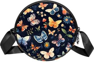 Generic Sac &agrave; bandouli&egrave;re rond pour femme, petit sac &agrave; bandouli&egrave;re color&eacute; avec fermeture &eacute;clair, bretelles r&eacute;glables, sac &agrave; main rond d&eacute;contract&eacute; pour femmes 