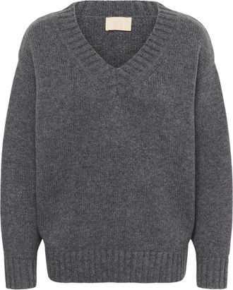 Soaked In Luxury SLBean V-Ausschnitt Pullover - - Knitwear - Damen - Grau - XL