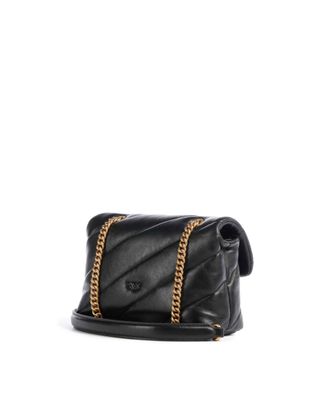 Pinko Womens Shoulder Bag Mini Love Puff Black-Antique Gold Black/antique