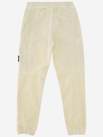 Stone Island Boys Cotton-Blend Trousers Ivory