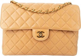 Chanel Crossbody Bags - Chanel Quilted Lambskin 24K Gold Jumbo Single Flap - Gr. unisize - in Bunt - f&uuml;r Damen