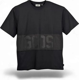 GCDS Gcds, Homme, Tops, Noir, Taille: S Logo-band T-shirt