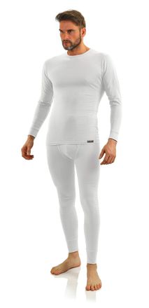 Sesto Senso Lange Unterw&auml;sche Herren Set Baumwolle Langarmes Unterhemd Lange Unterhose Thermounterw&auml;sche Winter Funktionsunterw&auml;sche 3XL Set Wei&szlig;