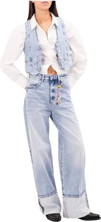 Icon Denim Los Angeles Femme, Jeans, Bleu, Taille: W27 Wide Jeans