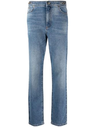 Twin-Set jean droit à effet délavé - Bleu