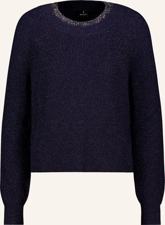 Monari Monari Pullover Mit Glitzergarn Und Schmucksteinen blau