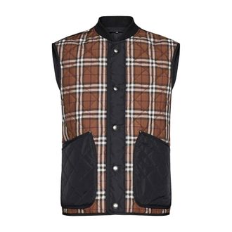 Burberry Weaverton Weste Jacke mit ikonischem Karomuster - - Jackets - Herren - Braun - S