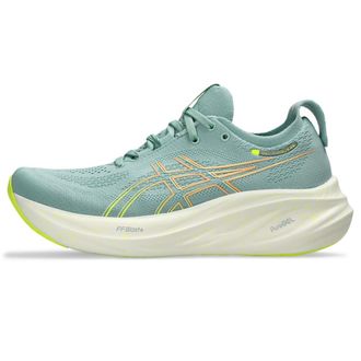 Asics Gel-Nimbus 26 Damen-Laufschuh, Helles Seladongr&uuml;n/Sicherheitsgelb, 5