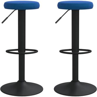 vidaXL Barhocker 2 Stk. Blau Samt Vidaxl