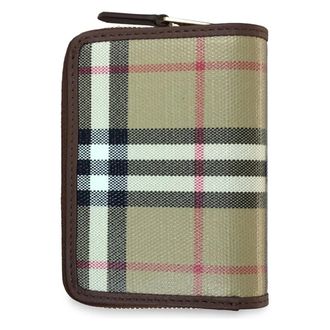 Burberry Portefeuille compact &agrave; motif check - Femme - Accessoires - Beige - Taille: ONE Size
