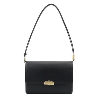 Pourchet Femme, Sacs, Noir, Taille: ONE Size Grand sac porté épaule noir - en cuir