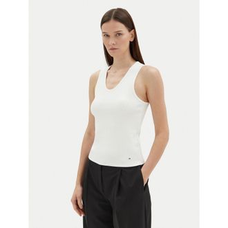 Tommy Hilfiger Top WW0WW44572 &Eacute;cru Slim Fit