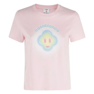 Casablanca Femme, Tops, Rose, Taille: 36 FR Smiley T-Shirt