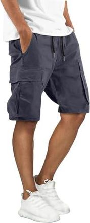Generic Short de course pour homme - Short cargo d&eacute;t&eacute; pour homme - Short d&eacute;contract&eacute; - Pantalon de course l&eacute;ger - Coupe d&eacute;contract&eacute;e - Pantalon de travail ext