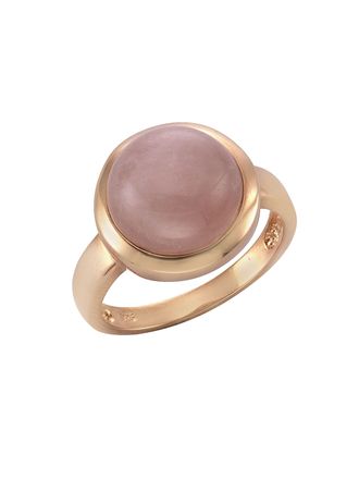 Zeeme Gemstones Ring 925 Sterling Silber ros&eacute;-vergoldet mit echtem Rosenquarz 12mm