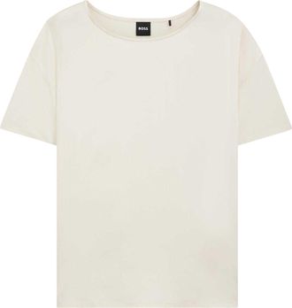 HUGO BOSS Esandy T-Shirt f&uuml;r Herren/Damen Unisex, Seide, Regul&auml;r (Wei&szlig;)
