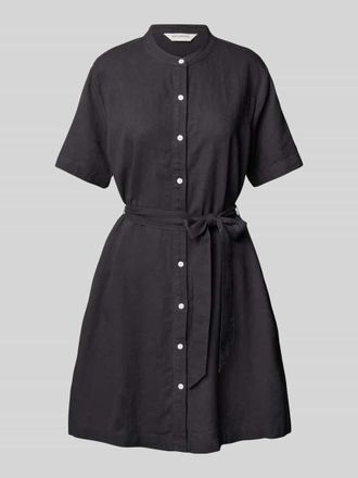 Moss Copenhagen Knielanges Leinenkleid mit Stehkragen Modell Pennie Ginia