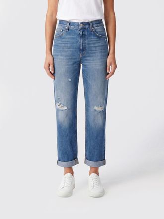 Dondup Mid-Rise Straight Jeans aus Distressed-Denim mit Umschlag