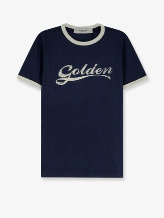 Golden Goose Cotton T-shirt with printed logo on the front - GOLDEN GOOSE DELUXE BRAND - gender_Man