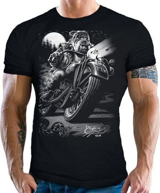 Gasoline Bandit T-Shirt für Motorradfahrer und Biker: Cool Dog Riding