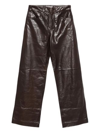 Entire studios pantalon en cuir - Marron