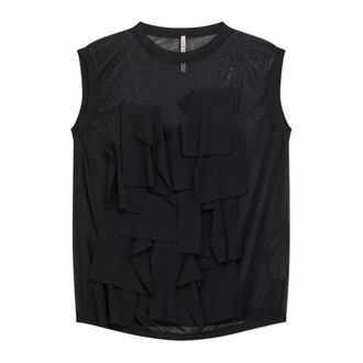 Liviana Conti Femme, Blouses et Chemises, Noir, Taille: 42 FR Top opaque en viscose &agrave; col rond