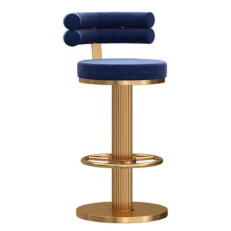 Generic 360&deg; drehbarer Barhocker, Barhocker mit R&uuml;cken- und Fu&szlig;st&uuml;tze, Abgerundeter mechanischer H&ouml;henverstell-Tresenhocker