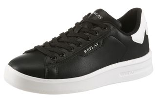 Replay Sneaker REPLAY, Herren, Gr. 42, schwarz, Lederimitat, unifarben, Schuhe Sneaker, Schn&uuml;rschuh, Halbschuh, Freizeitsneaker mit gepolstertem Schaftrand