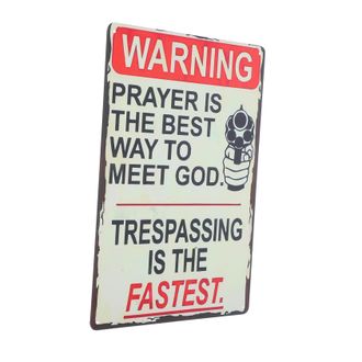 OSALADI Metall-blechschild Mit Aufschrift Trespassing Is Faster Rustikales Vintage-wandschild Metallblechschild F&uuml;r Wanddekoration Hofschild Mit Blechmalerei 